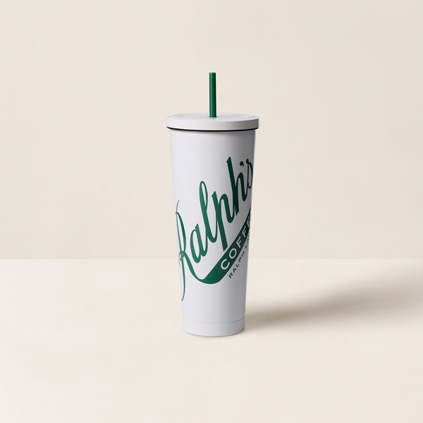White Ralph’s Coffee Iced Beverage Cup & Straw Ralph Lauren Home 1