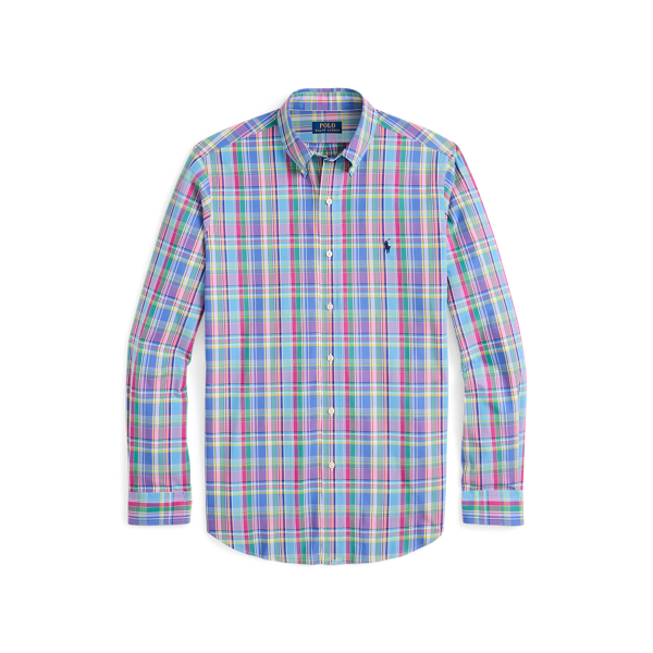 Custom fit geruit stretchpoplin overhemd voor heren | Ralph Lauren® BE