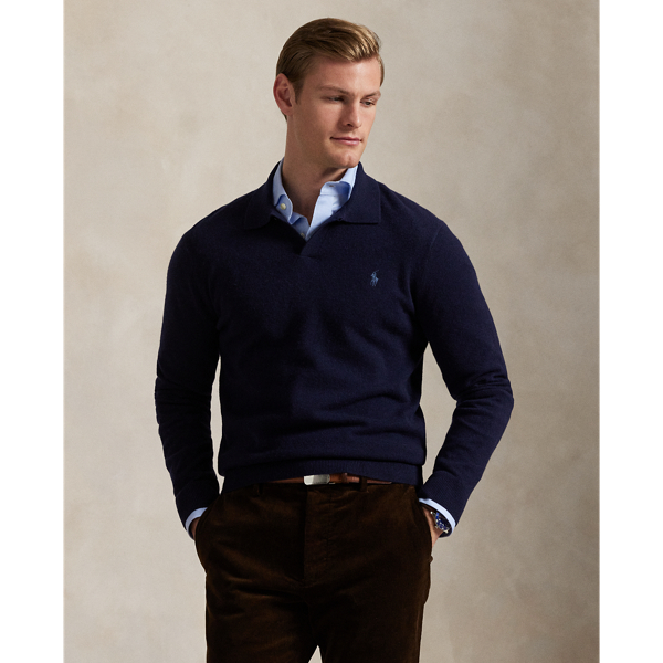 Wool Johnny-Collar Sweater