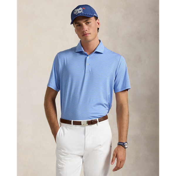Blue/White Classic Fit Performance Polo Shirt RLX 1