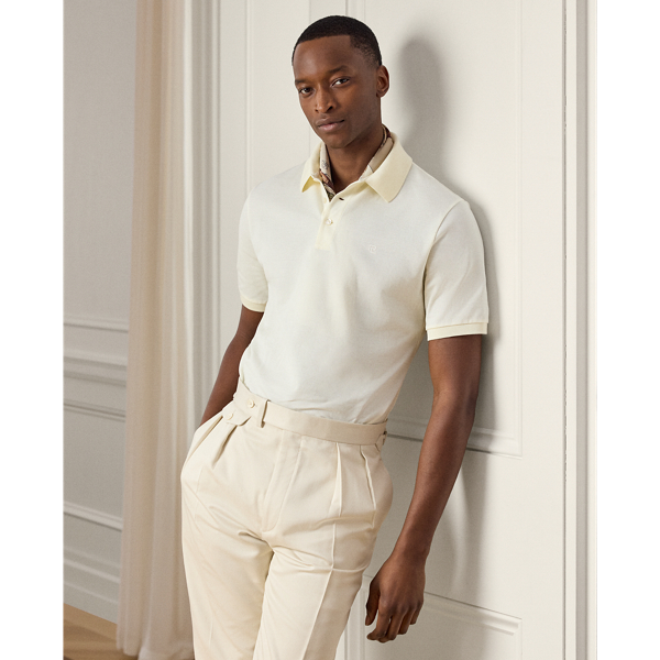Classic Cream Custom Slim Fit Piqué Polo Shirt Purple Label 1