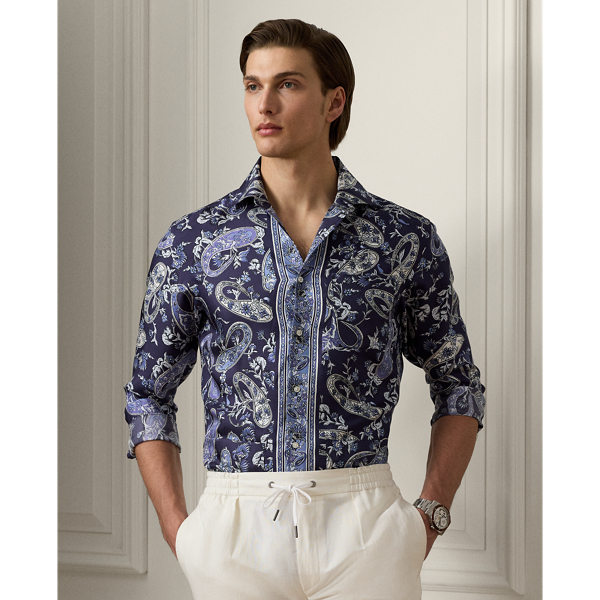 Zijden keper overhemd met paisleyprint voor heren | Ralph Lauren® NL