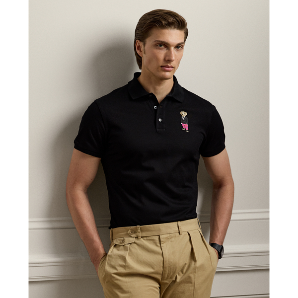 Custom Slim Polo Bear Pique Polo Shirt | Ralph Lauren® Australia