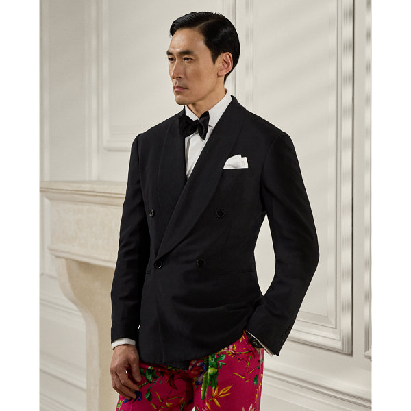 Black Kent Handmade Silk Shantung Jacket Purple Label 1