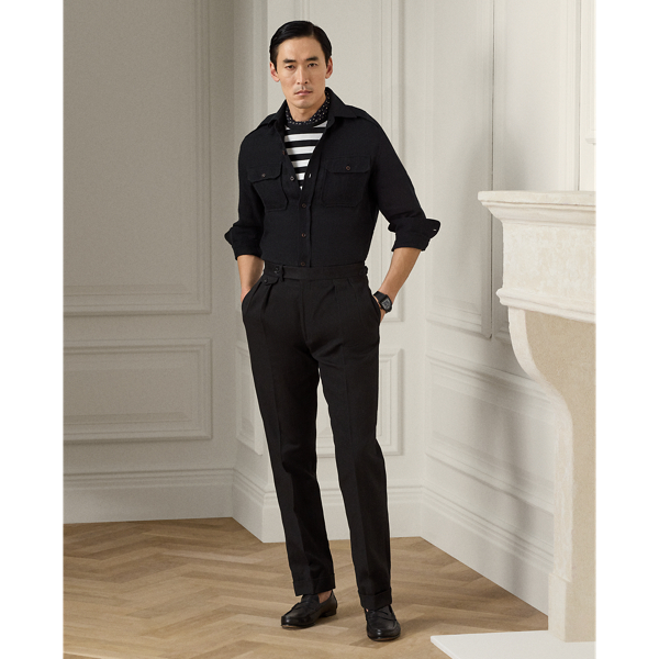 Classic Black Gregory Hand-Tailored Suit Trouser Purple Label 1