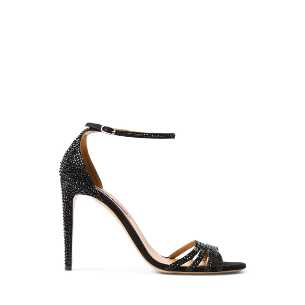 Black Conall Embellished Goat-Suede Sandal Ralph Lauren Collection 1