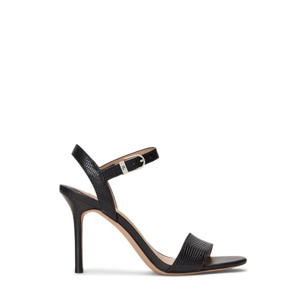 Gwen Lizard-Embossed Leather Sandal for Women | Ralph Lauren® UK