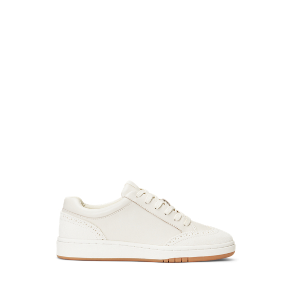 Baskets Hailey bout golf en cuir et daim pour femme | Ralph Lauren® BE