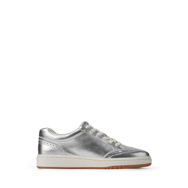 Hailey Metallic Leather Wingtip Trainer for Women | Ralph Lauren® UK