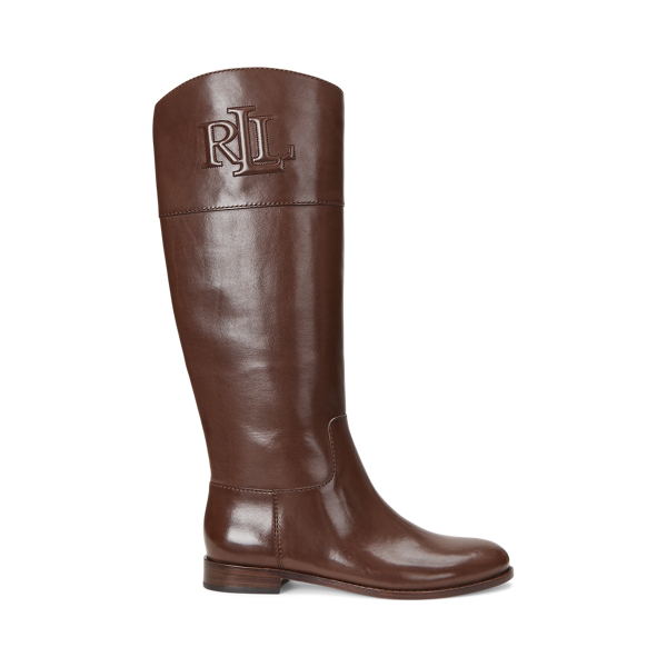 Botas de equitação em pele Justine para mulher | Ralph Lauren® PT