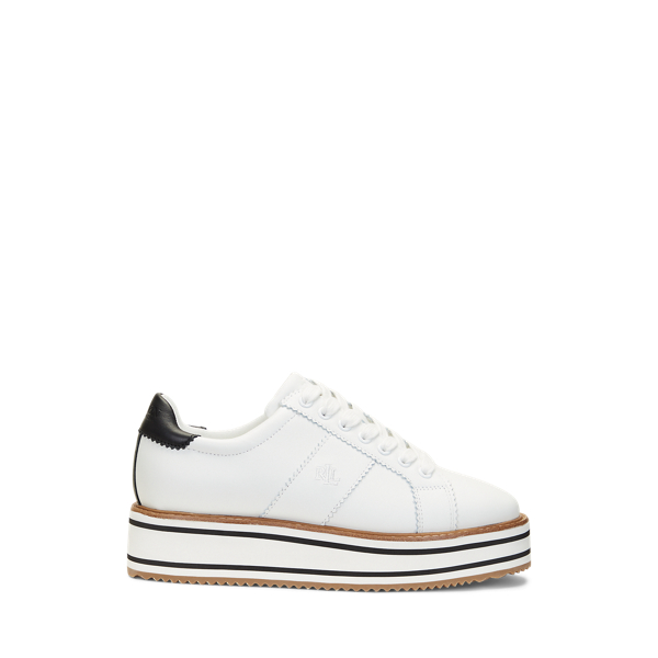 Amelia Leather Platform Trainer for Women | Ralph Lauren® CL